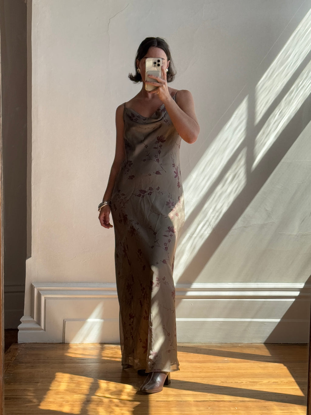 Vintage 90s Slate Floral Bias Cut Slip Dress – Call Me The Breeze