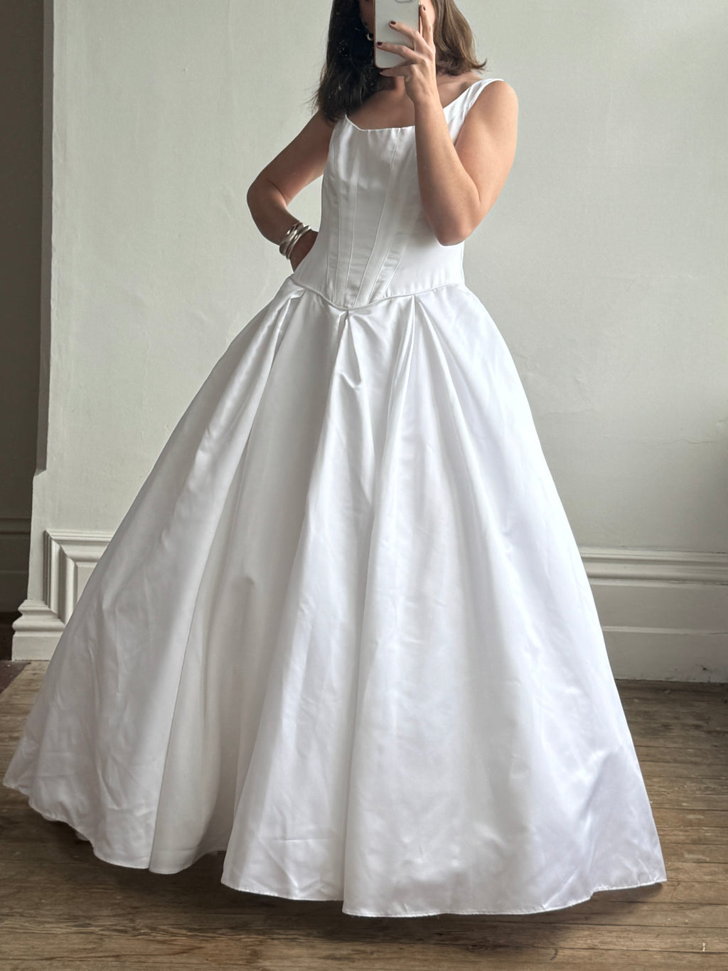 Vintage 90s Satin Princess Cut Wedding Dress – Call Me The Breeze