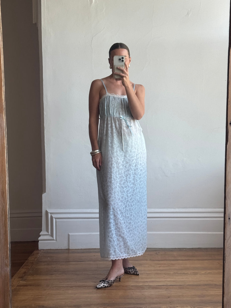 Vintage 60s Baby Blue Floral Negligee Slip – Call Me The Breeze