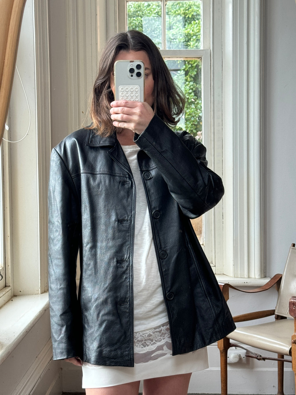 Vintage 90s Leather Jacket Black – Call Me The Breeze