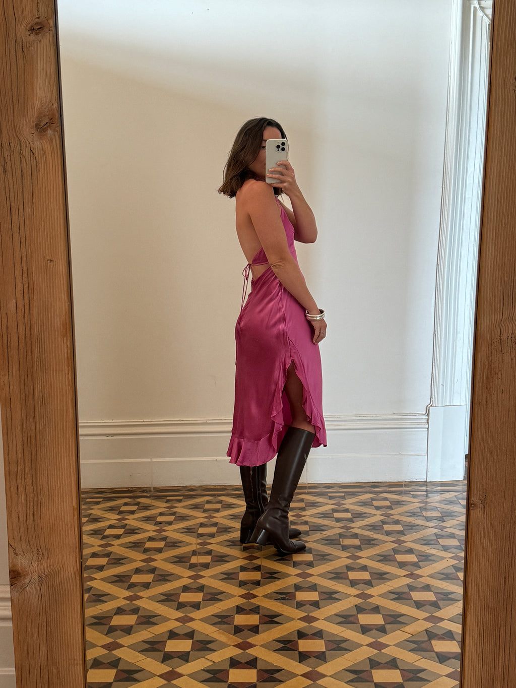 Vintage 100% Silk Lisa Ho Dress Fuschia – Call Me The Breeze